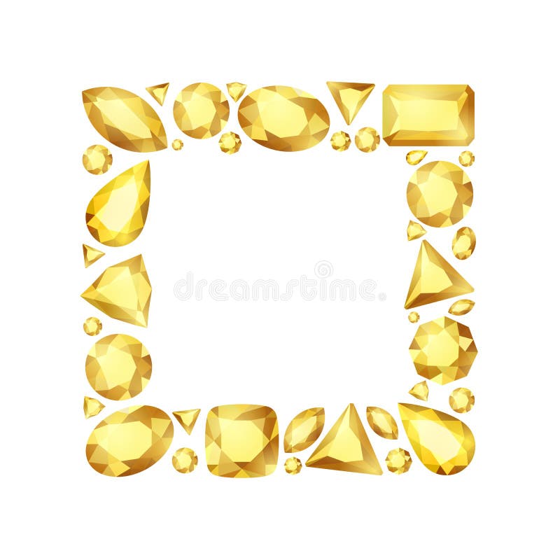 Cartoon gem square frame stock vector. Illustration of interface ...