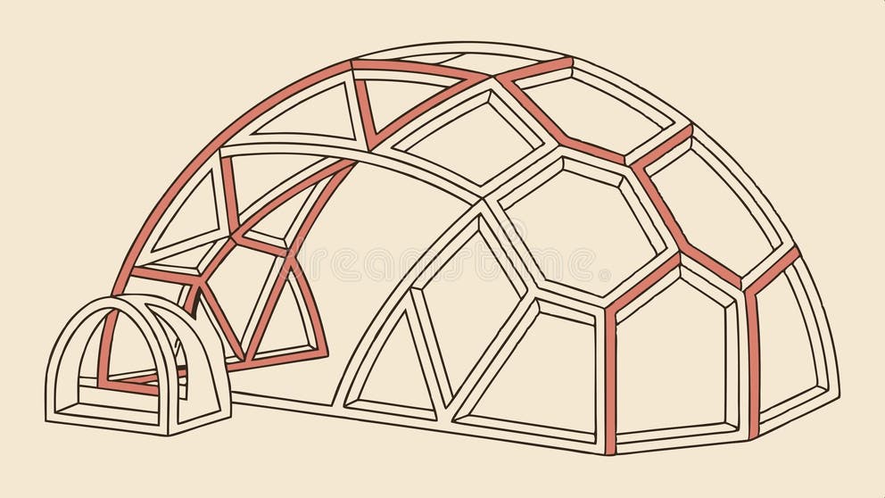Geometric Geodesic Dome Structure Outline Vector Design Generative AI ...