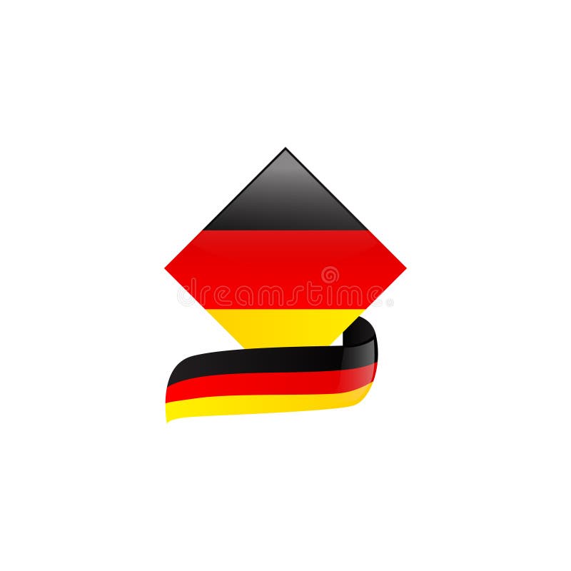 Geometric Germany Flag with Banner Ribbon Stock Vector - Illustration ...