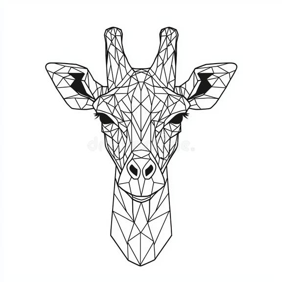 A Geometric Giraffe Rendered in a Minimalist Geometric Style. Stock ...