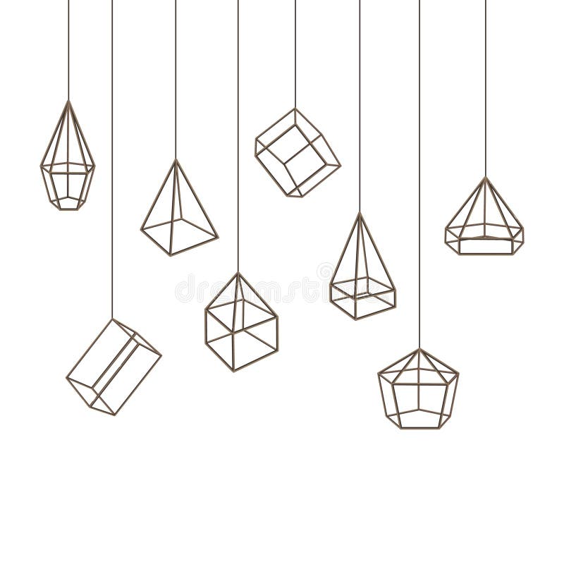 Geometric Glass Container with Thin Line Sides Background. Vector Stock ...