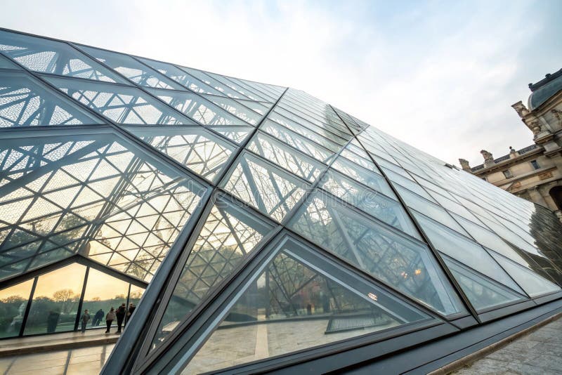 Geometric glass facade stock illustration. Illustration of ...