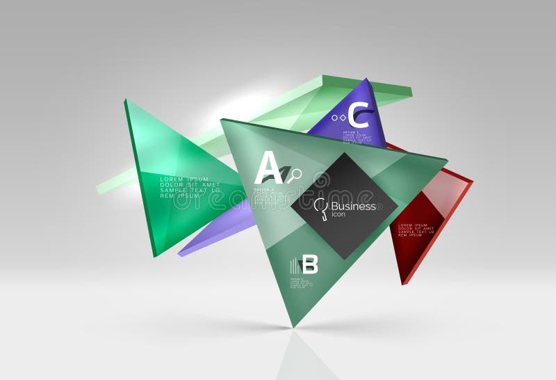 Geometric Glass Triangles Abstract Background Stock Vector ...