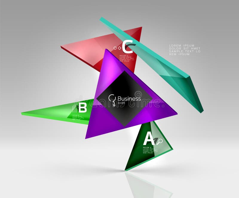 Geometric Glass Triangles Abstract Background Stock Vector ...