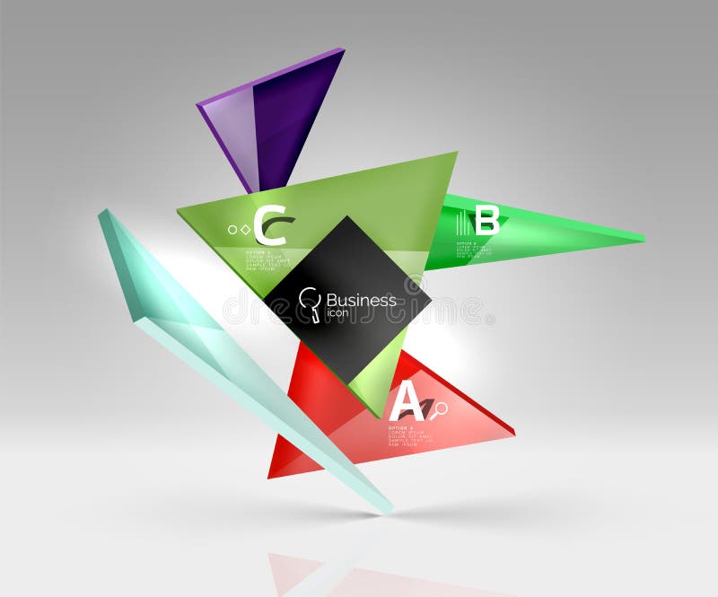 Geometric Glass Triangles Abstract Background Stock Vector ...