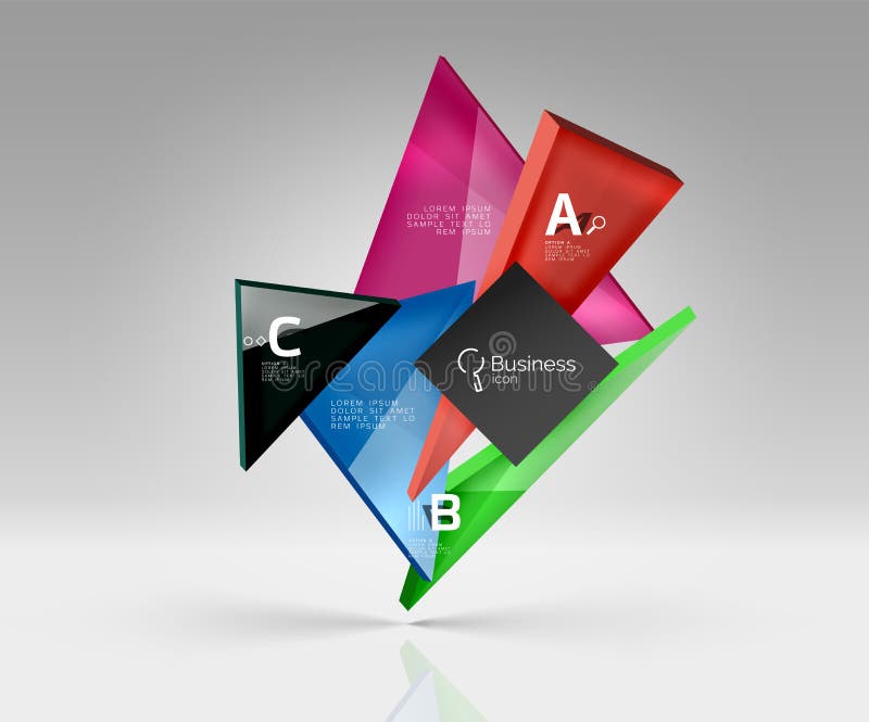 Geometric Glass Triangles Abstract Background Stock Vector ...