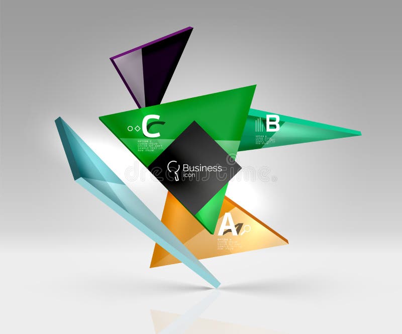 Geometric Glass Triangles Abstract Background Stock Illustration ...