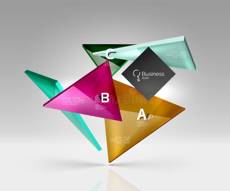 Geometric Glass Triangles Abstract Background Stock Illustration ...