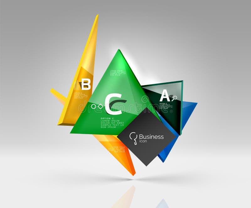 Geometric Glass Triangles Abstract Background Stock Illustration ...