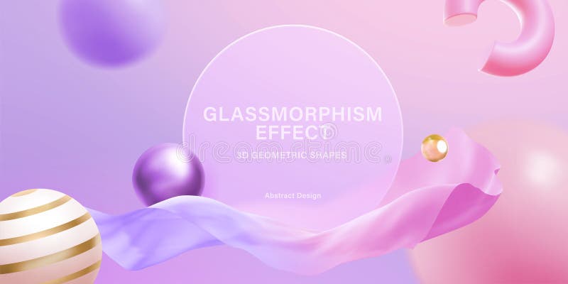 Geometric Glassmorphism Template Stock Vector - Illustration of mockup ...