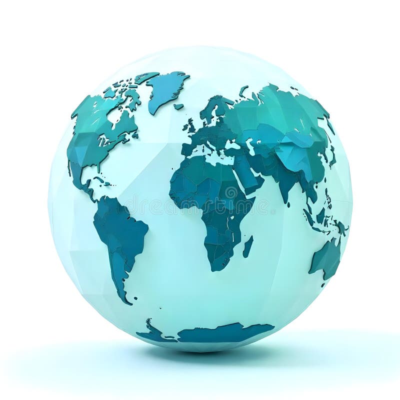 Geometric Globe Vector – White Background Stock Illustration ...