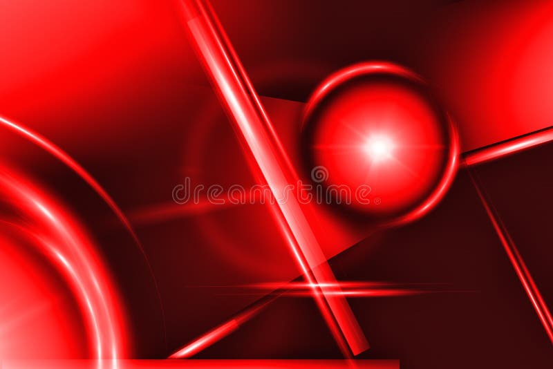 Geometric Glowing Shapes on a Red Background. Futuristic Backdrop Stock ...