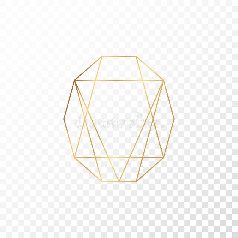 Geometric Gold Frame. Luxury Golden Shape for Invitation Stock Vector ...