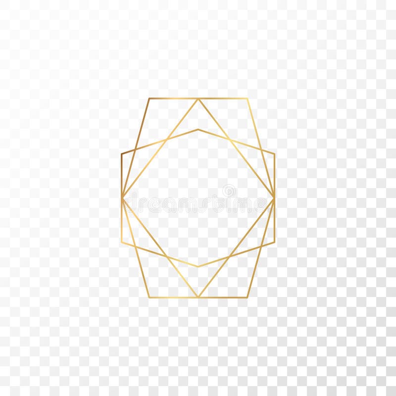 Geometric Gold Frame. Luxury Golden Shape for Invitation Stock Vector ...