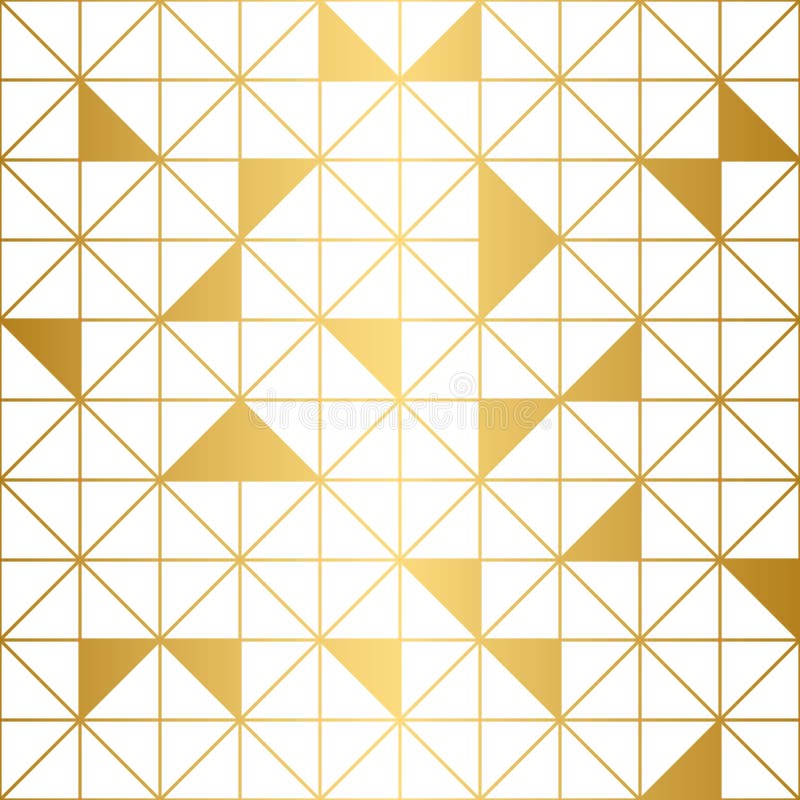Geometric Gold Line Pattern on White Background Stock Illustration ...