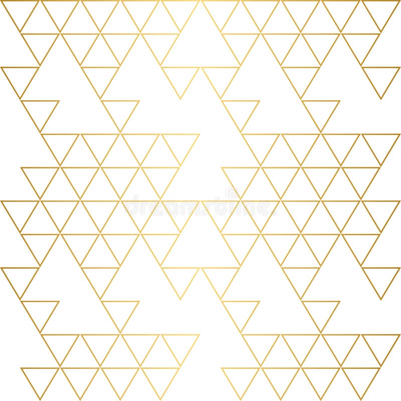 Geometric Gold Line Pattern on White Background Stock Illustration ...