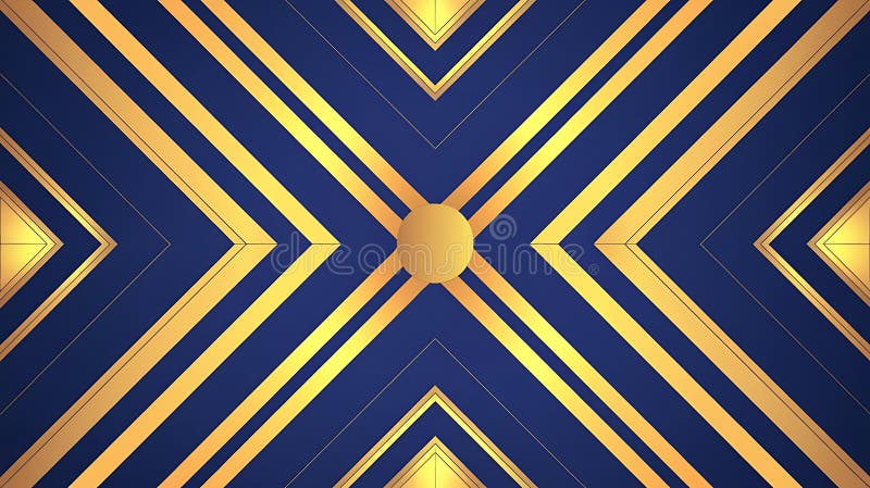 Geometric Gold and Navy Abstract Background Design Stock Illustration ...