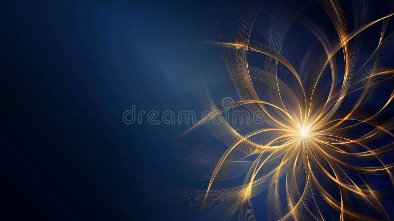 Geometric Gold Patterns on a Dark Blue Background Stock Image - Image ...
