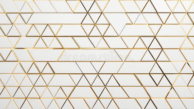 Geometric Gold and White Triangular Pattern Design Stock Image - Image ...