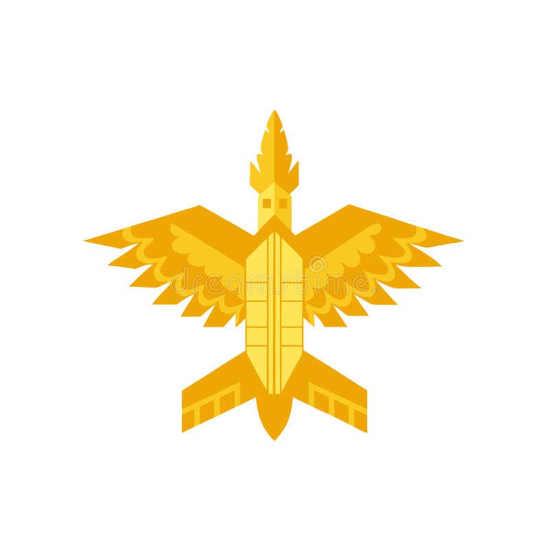 Geometric Golden Bird Graphic Flat Style Illustration Stock Photo ...