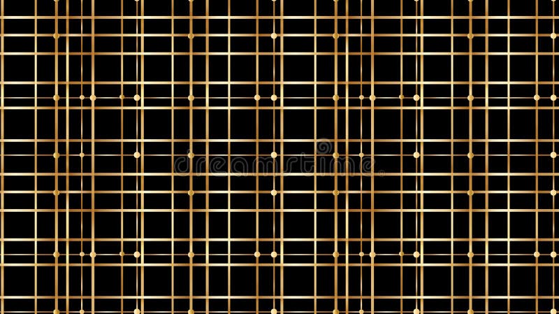 Geometric Gold Grid Pattern on Black Background for Design and Texture ...