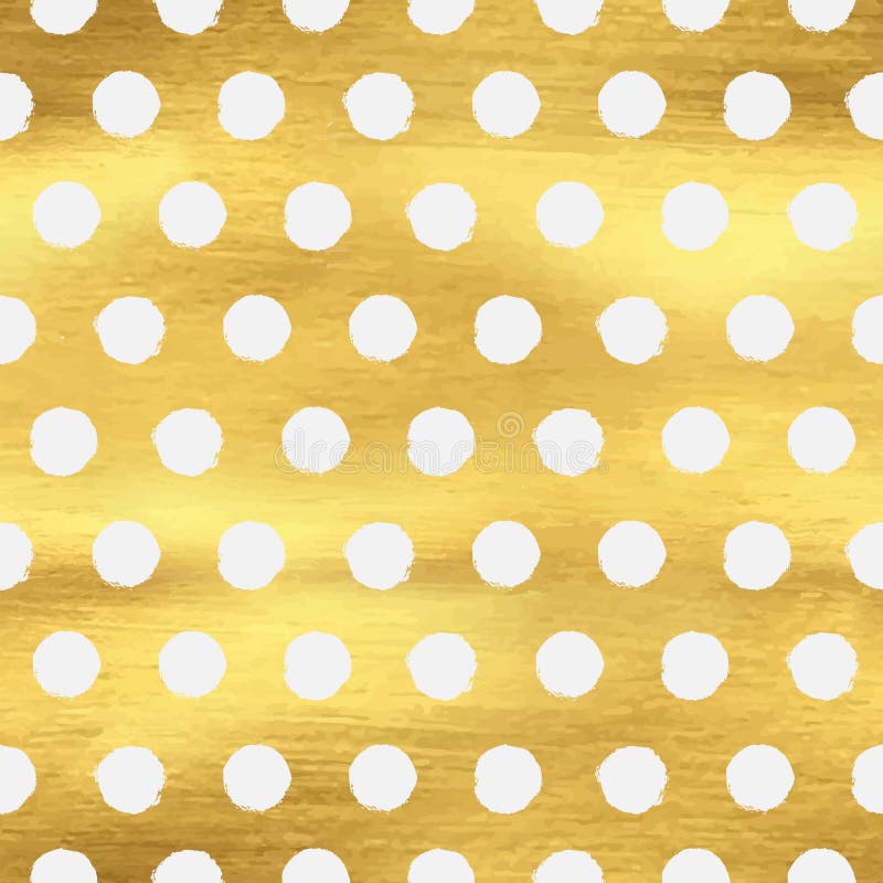 Geometric Golden Polka Dot Seamless Pattern Stock Vector - Illustration ...