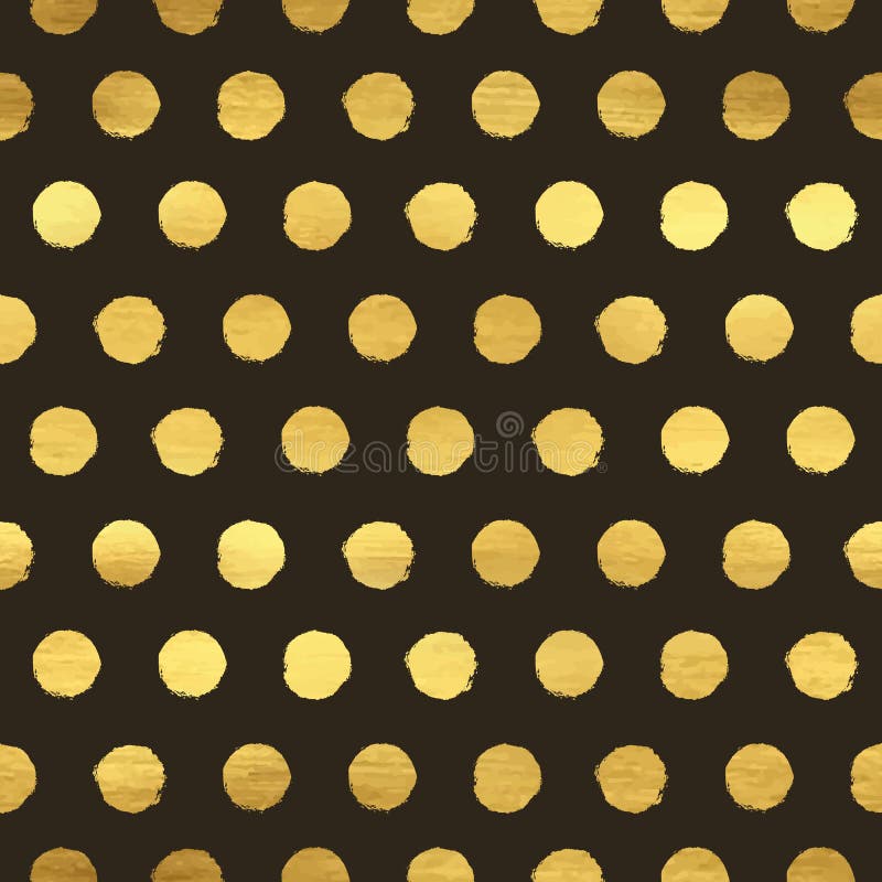 Geometric Golden Polka Dot Seamless Pattern Stock Vector - Illustration ...
