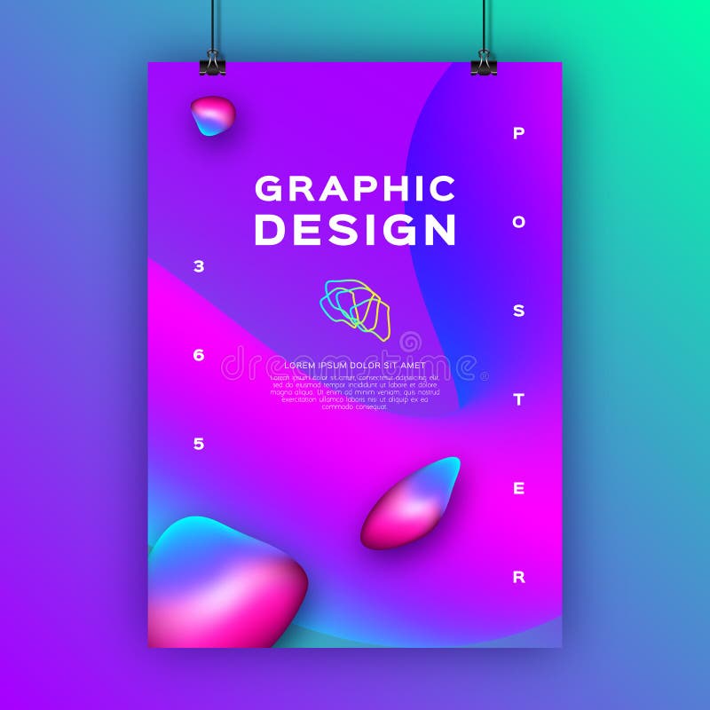 Geometric Gradient Background, Trendy Graphic Design Poster A4 Size ...