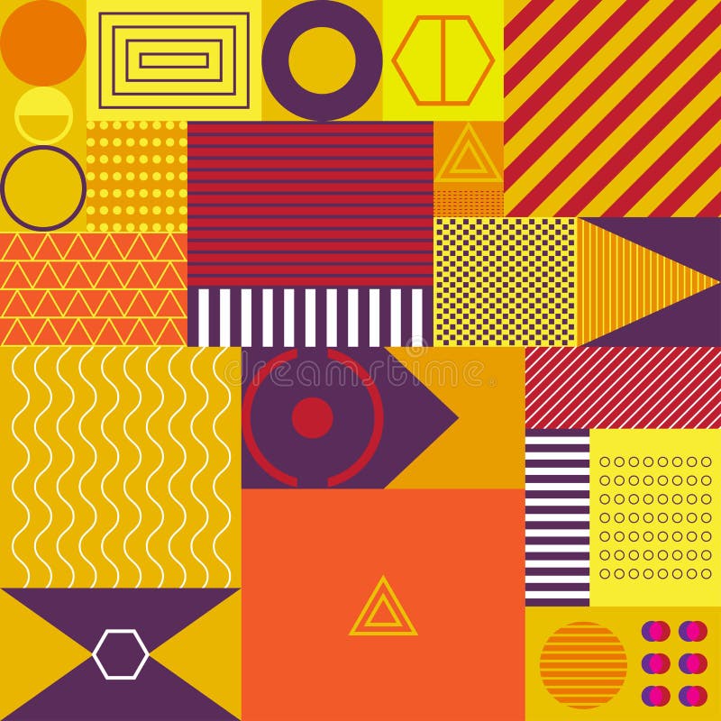 Geometric Graphic Abstract Background Design Shape Multicolor Retro ...