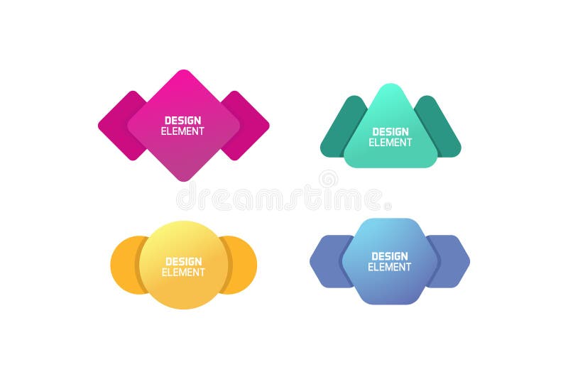Geometric Graphic Design Elements. Vector Shapes with Abstract ...