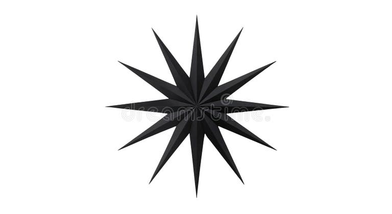 Star Shape: Isolated Twelve Pointed Star, Geometric Form on a Clean ...