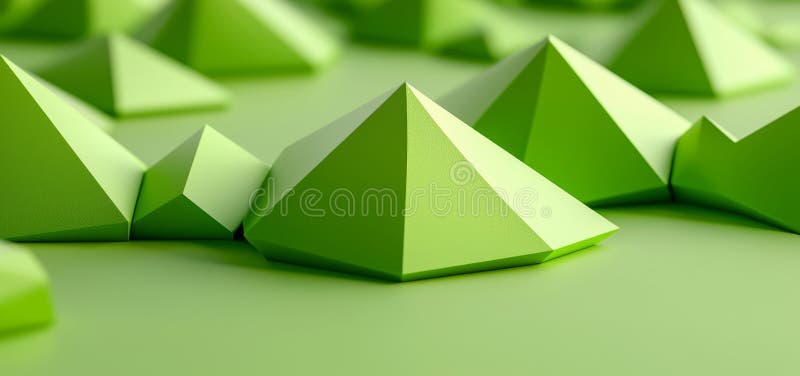 Geometric Green Modern Texture. Beautiful Banner with Low Poly ...