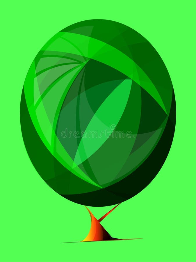 Geometric green tree stock illustration. Illustration of birch - 106989627