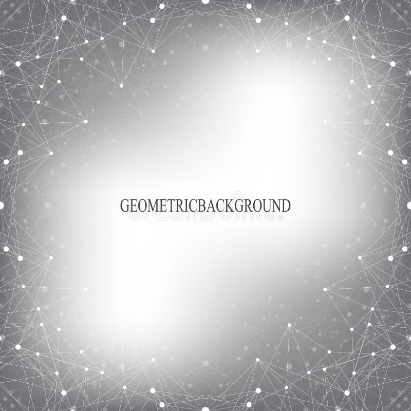 Geometric Grey Background Molecule and Communication . Connected Lines ...