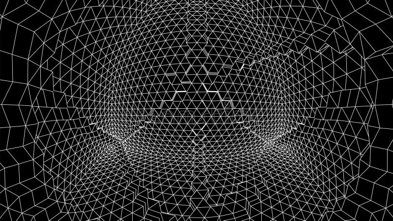 Geometric Grid Background with 80s Styled Mesh. Cyberpunk Abstract ...