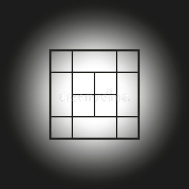 Geometric Grid Icon. Black Square Structure. Simple Linear Pattern ...