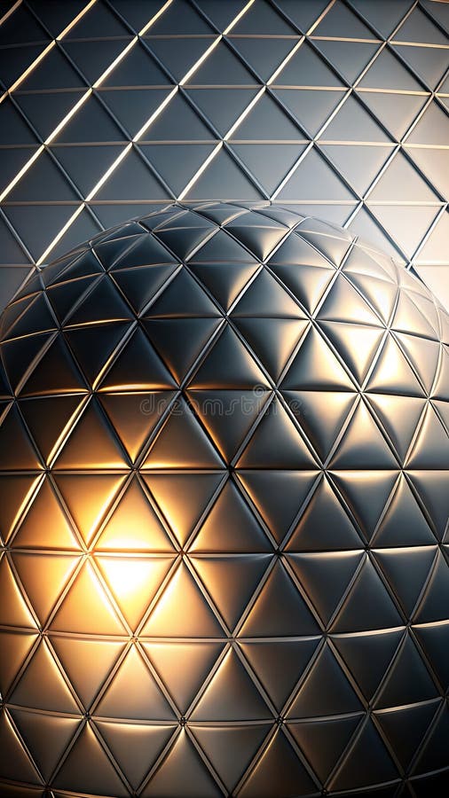 Geometric Grid on Metallic Background with Subtle Lighting Stock Photo ...