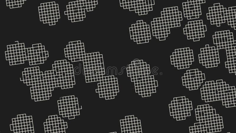 Geometric Grid Thin White Lines Form Squares and Rectangles on Black ...