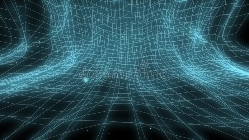 Blue Geometric Grid in Three Dimension Space Stock Footage - Video of ...