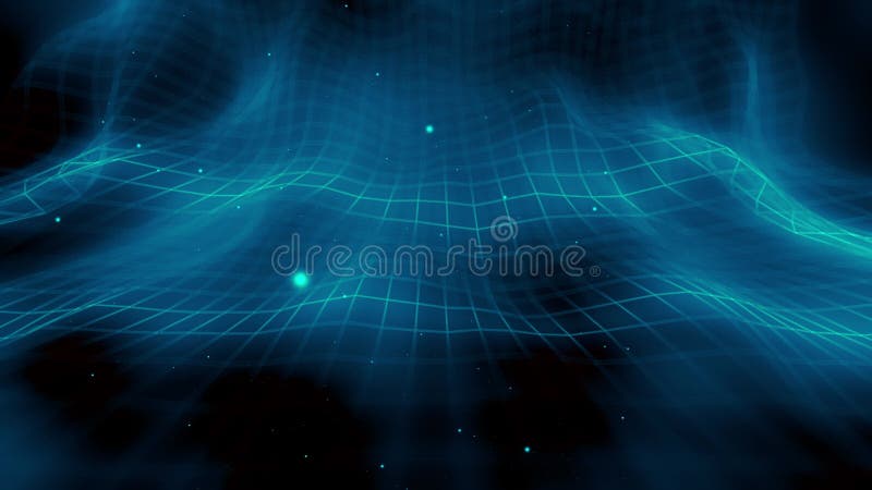 Geometric Grid in Three Dimension Space Blue Lights Stock Footage ...