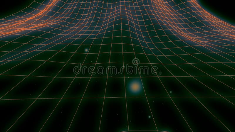 Geometric Grid in Three Dimension Space Golden and Green Stock ...