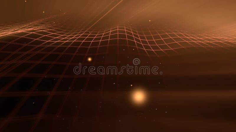 Geometric Grid in Three Dimension Space Golden Lights Stock ...
