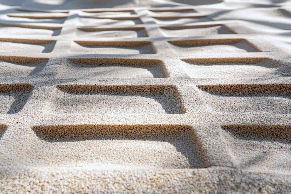 Geometric Grid on a Warm Sand Backdrop, Offering a Minimalist and ...