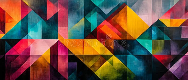 Geometric Grids with Overlapping Shapes Showcase Vibrant Colors in an ...