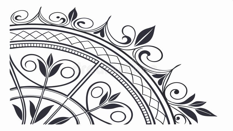 Geometric Half,circle Design with Radiating Sun Rays and Patterns ...