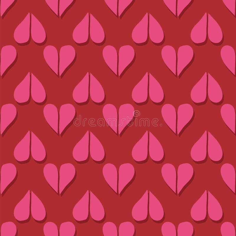 Geometric Hand Drawn Heart Shape Pattern Seamless Vector Repeat ...