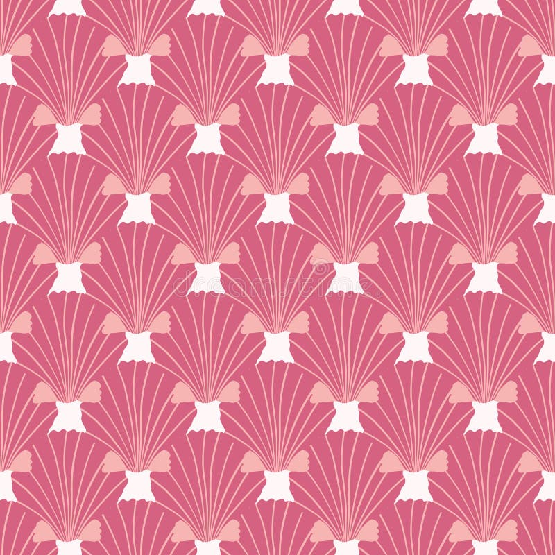 Geometric Hand-Drawn Scallop Sea Shells Seamless Pattern Background ...