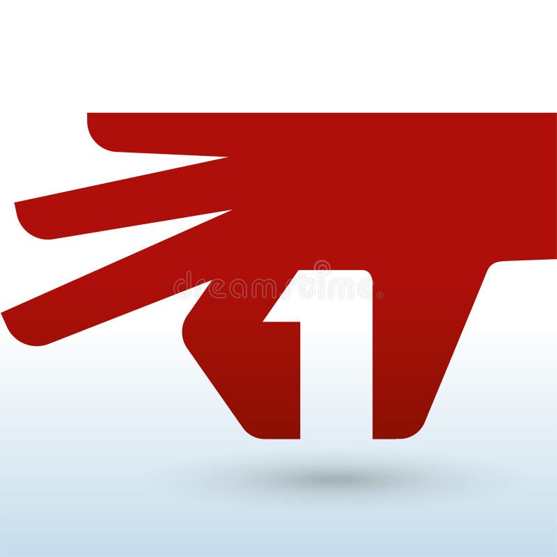 Geometric Hand Icon with Number One Inside Stock Illustration ...