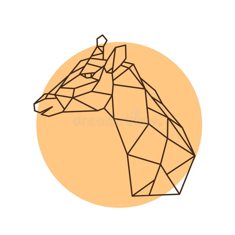 Geometric Head of a Giraffe. Stock Vector - Illustration of icon ...