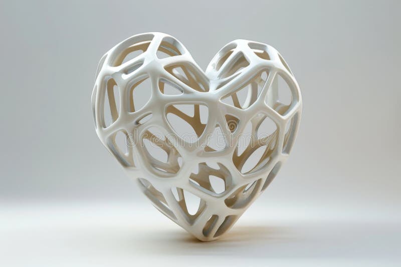Geometric Heart Design in 3D Stock Illustration - Illustration of ...